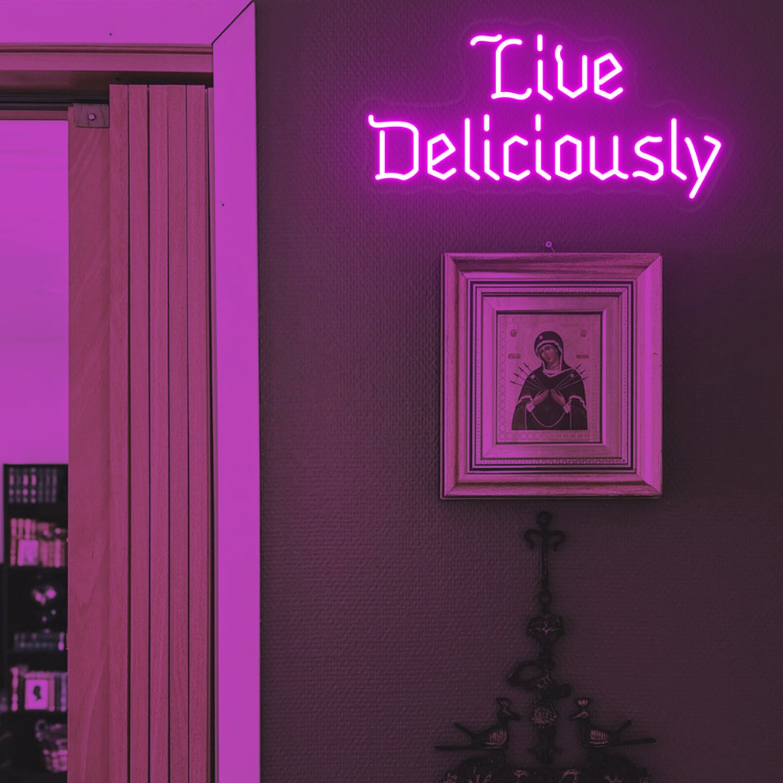 Live Deliciously Neon Sign: Goth Home Decor - Etsy