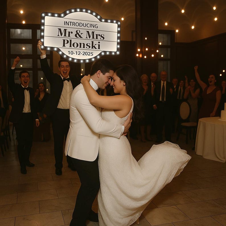 Custom Wedding Reception Entrance Sign: Personalized Marquee Decor ...