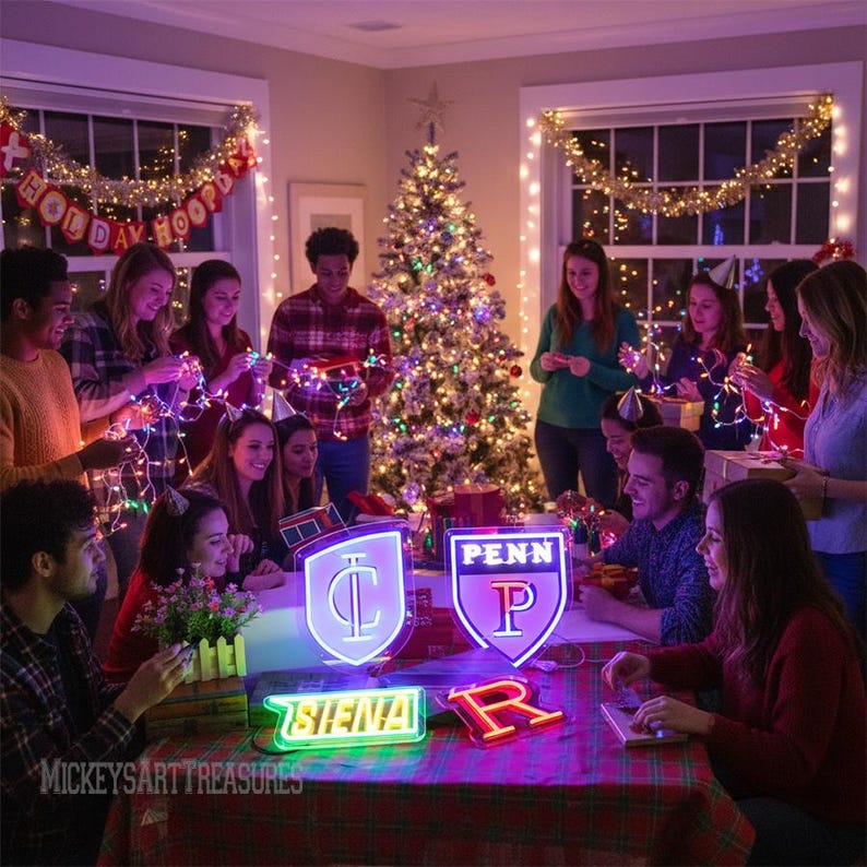 Custom College Logo Neon Sign: Personalized Dorm Decor - Etsy