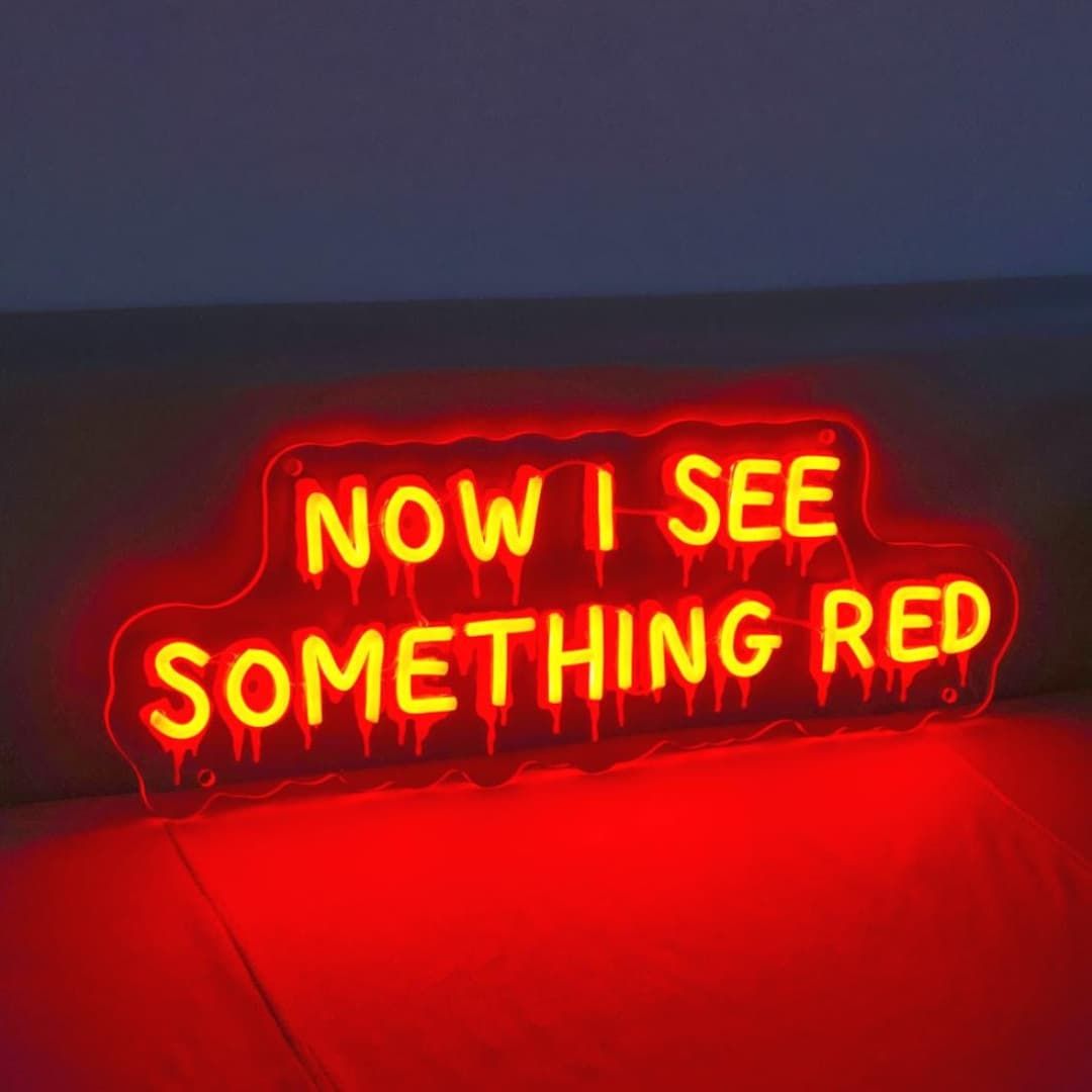 Custom Bloody Neon Sign, Bloody Font Neon Sign, Minimalist Alphabet Art ...