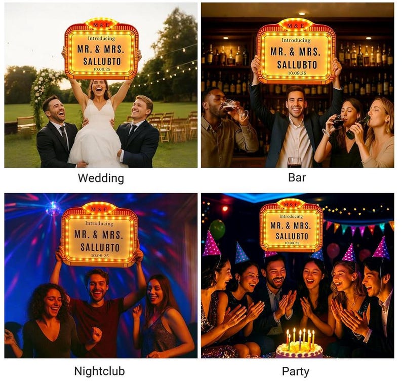 Custom Wedding Marquee Sign VIP Bottle Service Club: Personalized ...