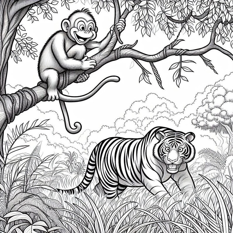 Coloring Page of Animals for Kids - Etsy