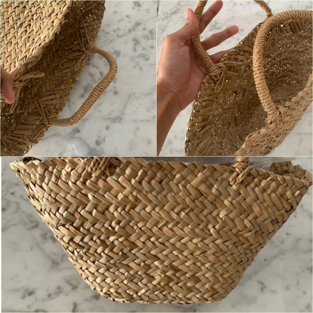 Grass Handbag, Small Beach Bag, Natural Grass Travel Bag, Handmade ...