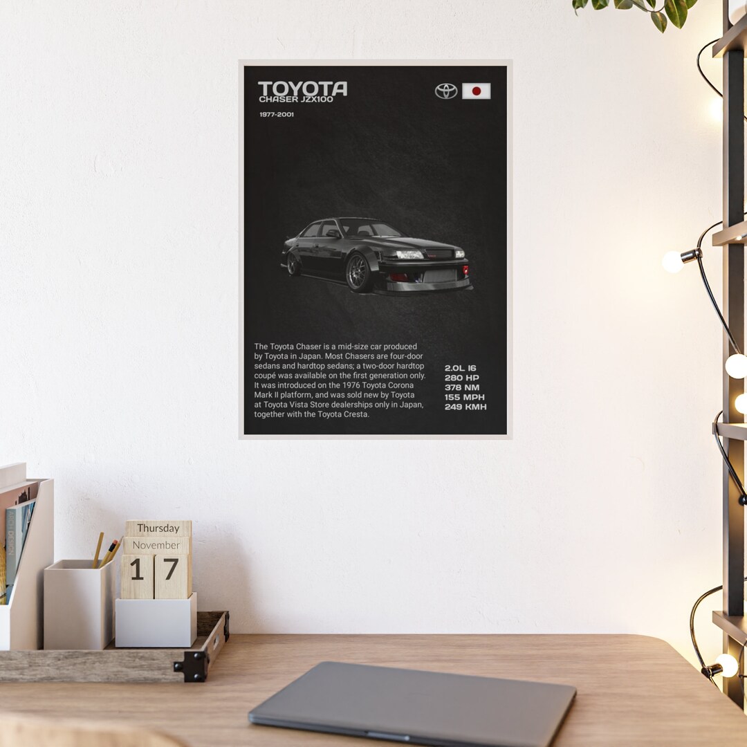 Poster Toyota Chaser JZX100 Car Poster, Automotive, Sports, Racing ...