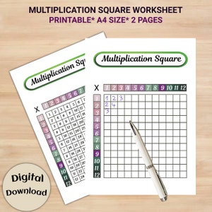 Multiplication Chart, Times Table Grid, Teaching Aid, Math Worksheet ...