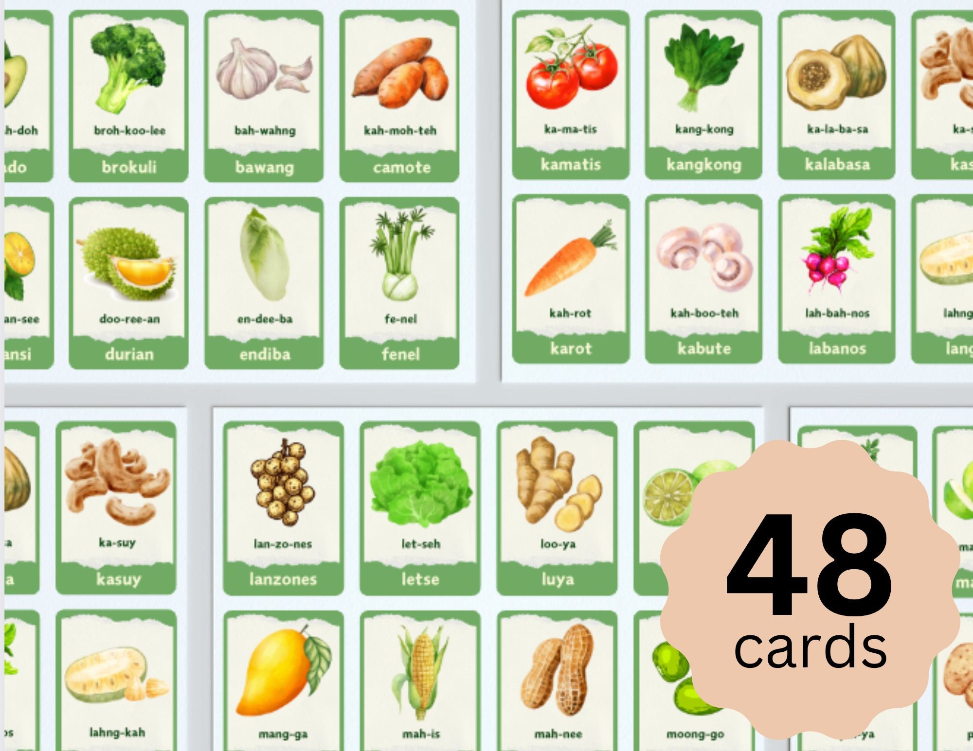 Tagalog Flashcards: Explore Filipino Culture With Illustrated Fruits ...