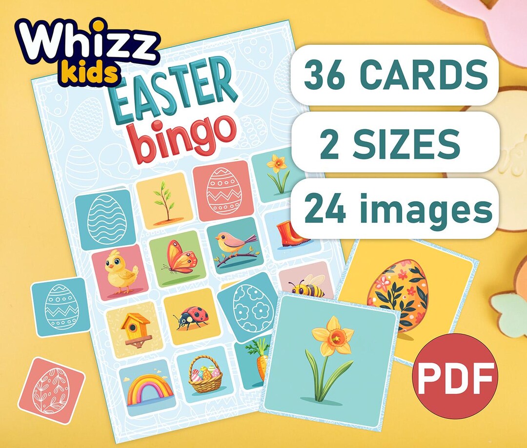 Easter Bingo Game for Kids | Printable Easter Activity | 36 Cards ...