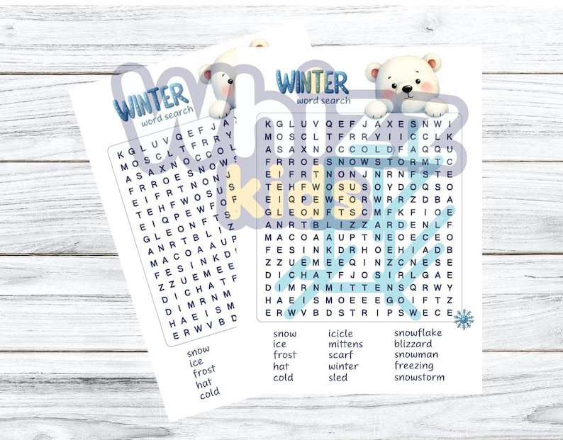 Printable Winter Wonderland Word Search Puzzle - Digital Download - Etsy