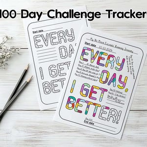 100 Day Challenge Tracker Template | Visual Progress Journal | Every ...