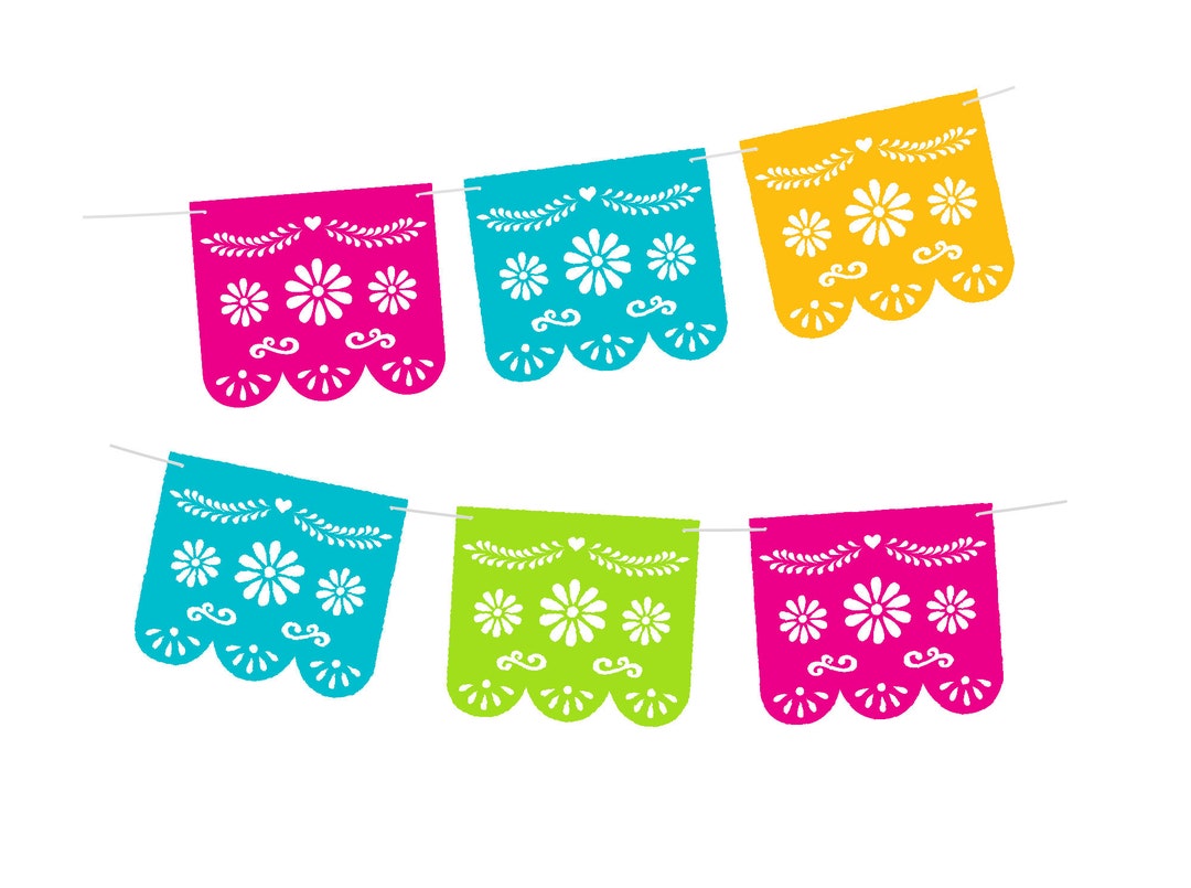 Papel Picado Scrapbooking Clipart Mexican Party Decoration Party ...