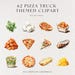 Pizza Truck Clipart Set, Watercolor Pizza and Italian Food ...