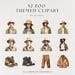 Zoo Animal and Zoo Keeper Clipart, Watercolor Safari and Jungle Themed ...