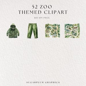 Zoo Animal and Zoo Keeper Clipart, Watercolor Safari and Jungle Themed ...