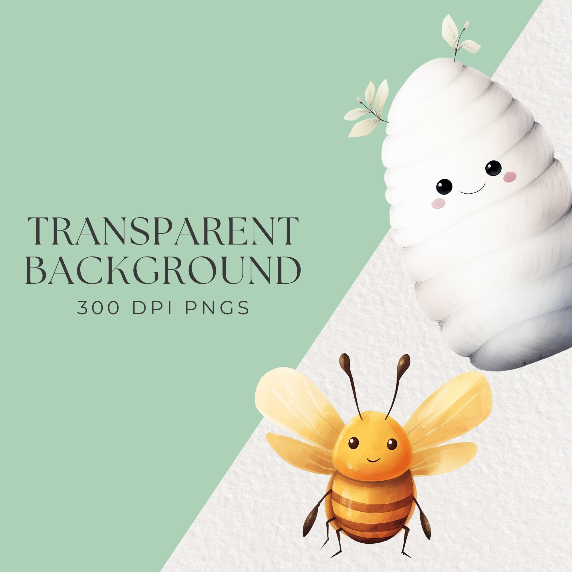 Watercolor Insects Clipart & Border Pack, Cute Spring Bugs Clipart - Etsy