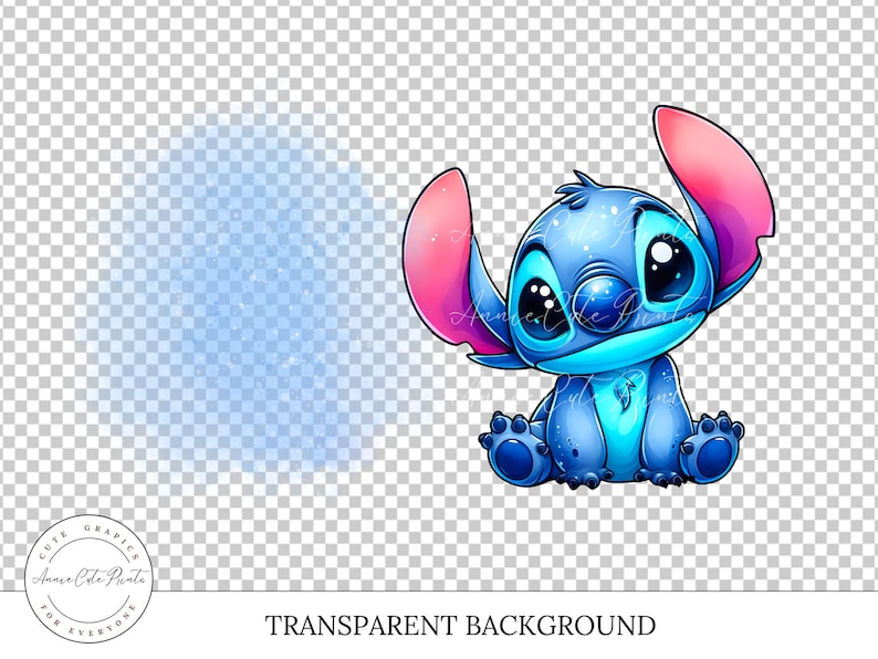 Cute Stitch PNG Clipart - Transparent Background - Digital Instant ...