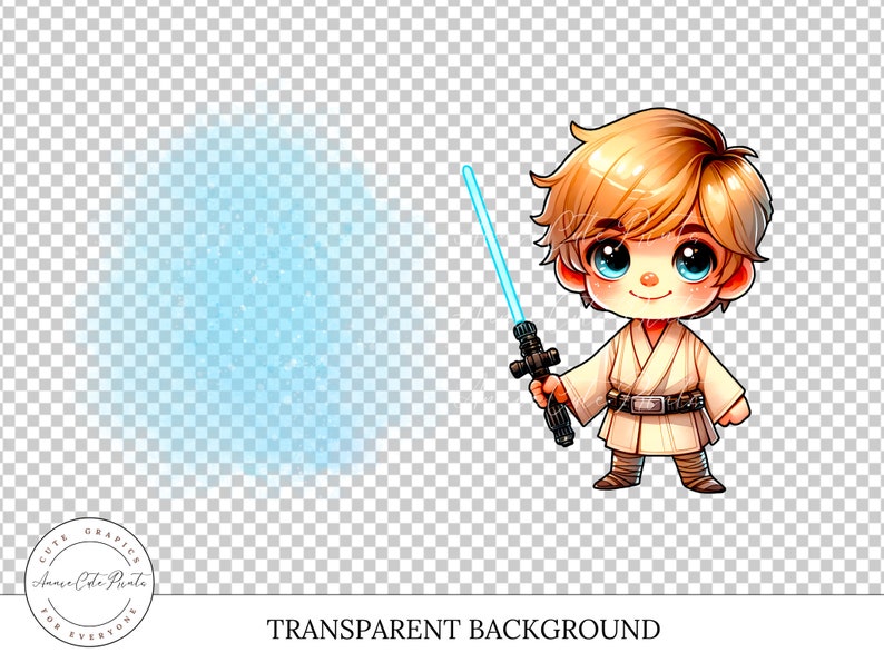 Cute Luke Skywalker Clipart - Transparent Cutting File, Printable File ...