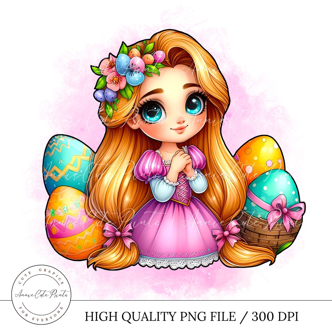 Cute Spring Time Rapunzel Princess PNG Clipart - Transparent Background ...