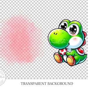 Cute Yoshi From Super Mario Clipart - Super Mario Prints - Baby Shower ...