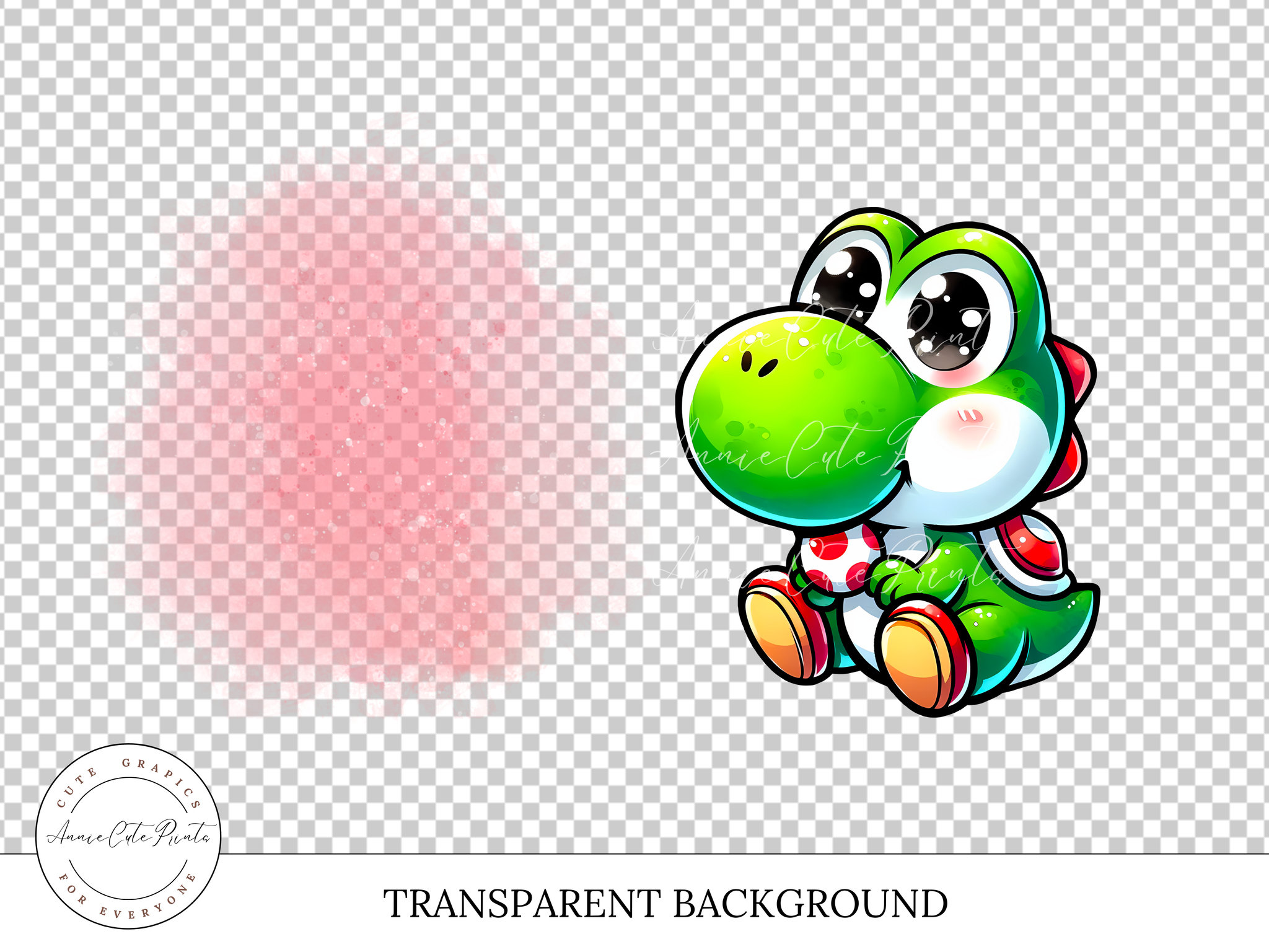 Cute Yoshi From Super Mario Clipart - Super Mario Prints - Baby Shower ...