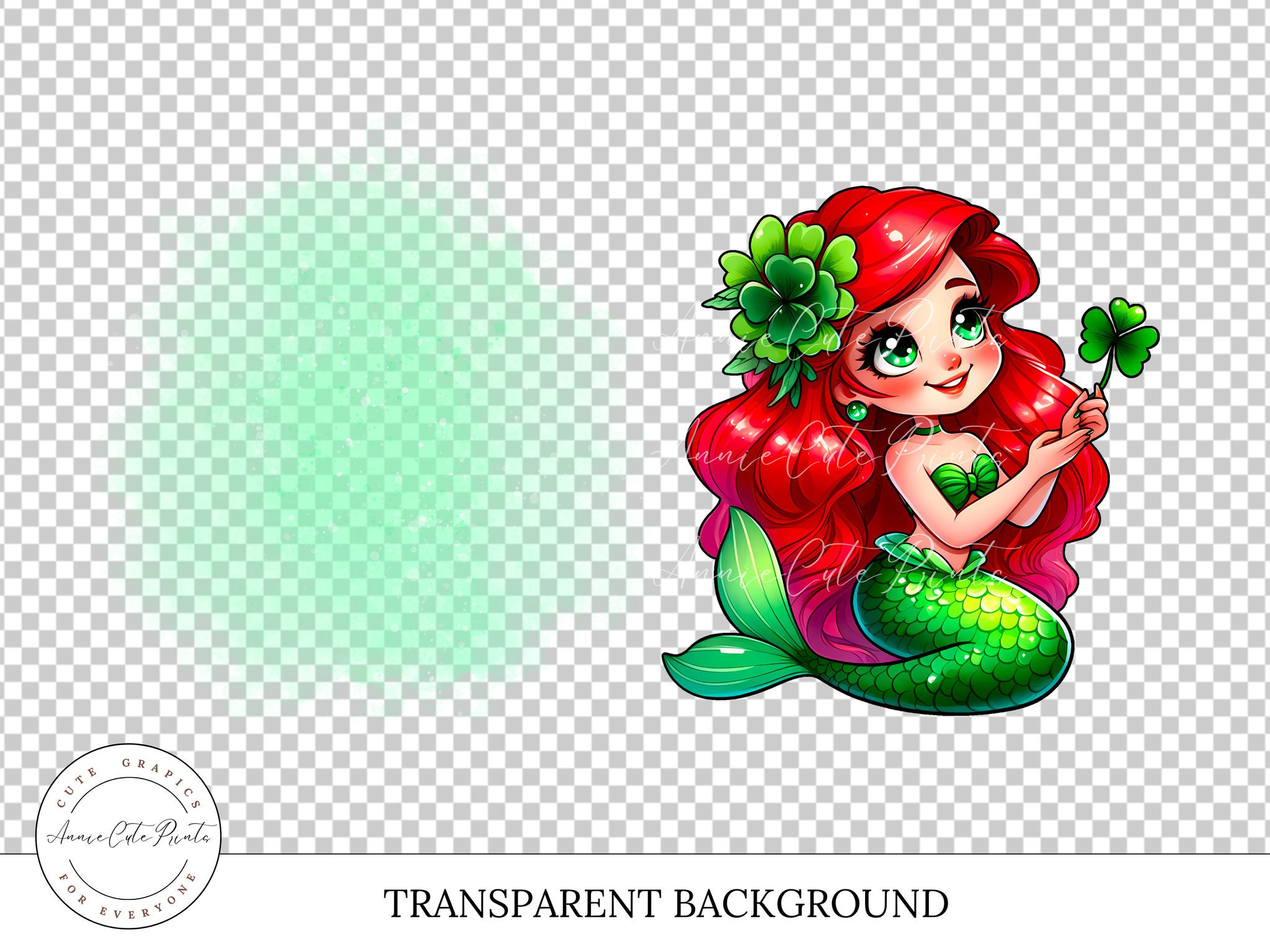 Cute Ariel Mermaid PNG Clipart - Transparent Background - Digital ...