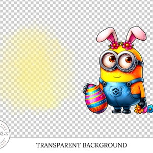 Cute Spring Time Minions Printable Clipart PNG - Watercolor Easter ...