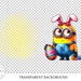 Cute Spring Time Minions Printable Clipart PNG - Watercolor Easter ...