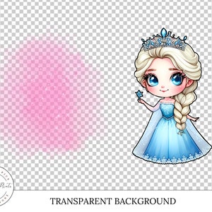 Cute Elsa Frozen PNG Clipart - Transparent Background - Digital Instant ...