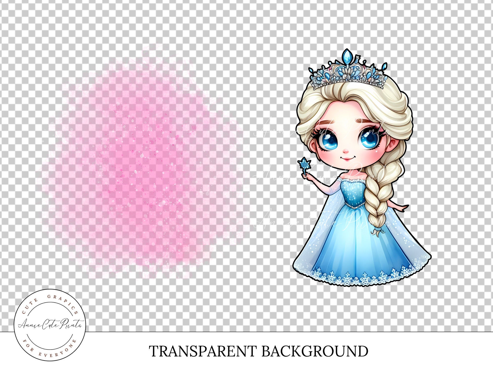 Cute Elsa Frozen PNG Clipart - Transparent Background - Digital Instant ...