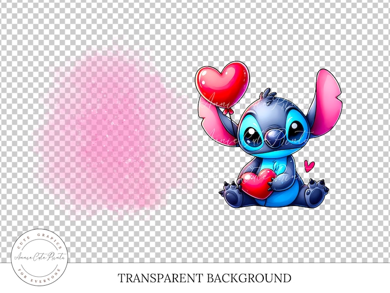 Cute Stitch PNG Clipart - Transparent Background - Digital Instant ...