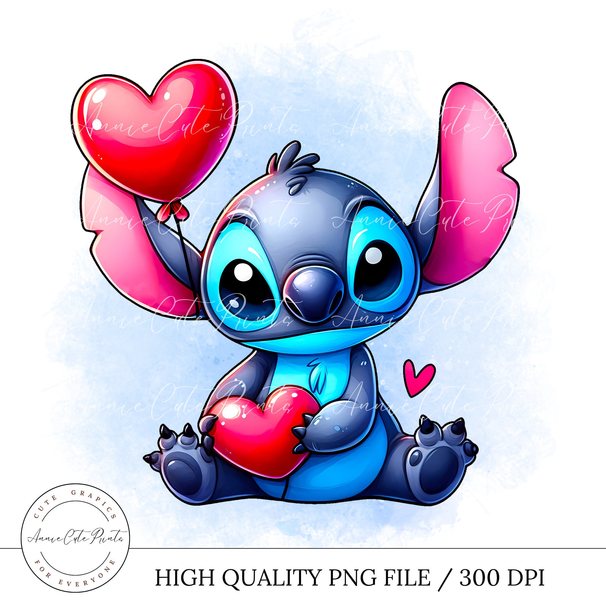 Cute Stitch PNG Clipart Transparent Background Digital Instant Download ...