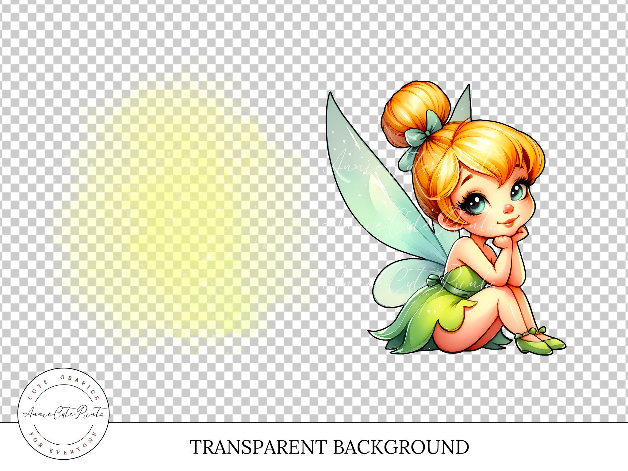Cute Princess Tinkerbell PNG Clipart - Transparent Background - Digital ...