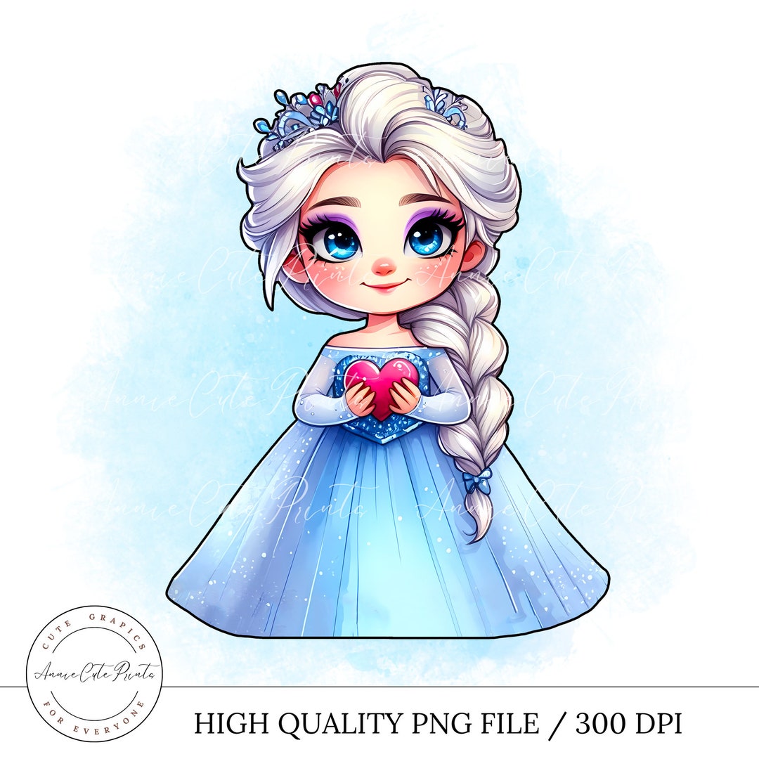 Cute Valentine Elsa Princess PNG Clipart - Transparent Background ...