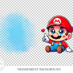 Cute Super Mario Clipart - Super Mario Prints - Baby Shower Gift ...