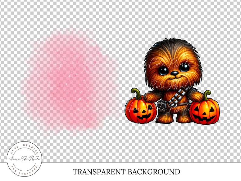 Cute Chewbacca Clipart, Transparent Cut Printable File, Watercolor ...