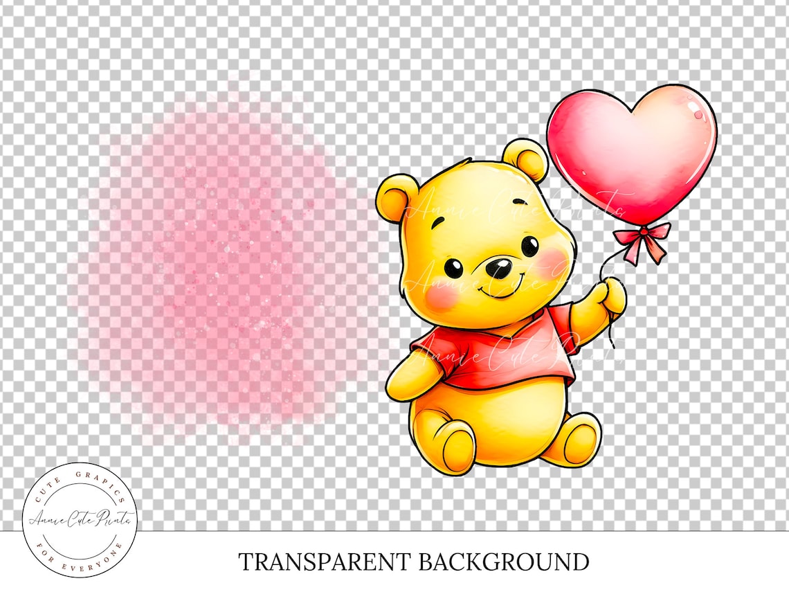 Winnie the Pooh PNG Clipart - Transparent Background - Digital Instant ...