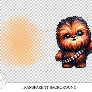 Cute Chewbacca Clipart - Transparent Cutting File, Printable File ...