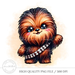 Cute Chewbacca Clipart - Transparent Cutting File, Printable File ...
