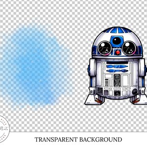 Cute R2-D2 Robot Clipart - Transparent Cutting File, Printable File ...