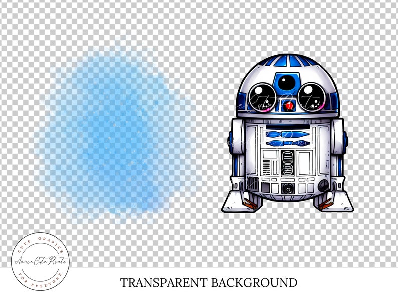 Cute R2-D2 Robot Clipart - Transparent Cutting File, Printable File ...