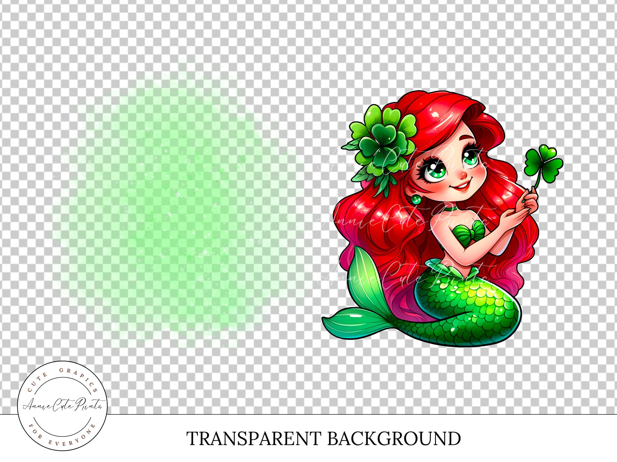 Cute Ariel Mermaid PNG Clipart Transparent Background Digital Instant ...