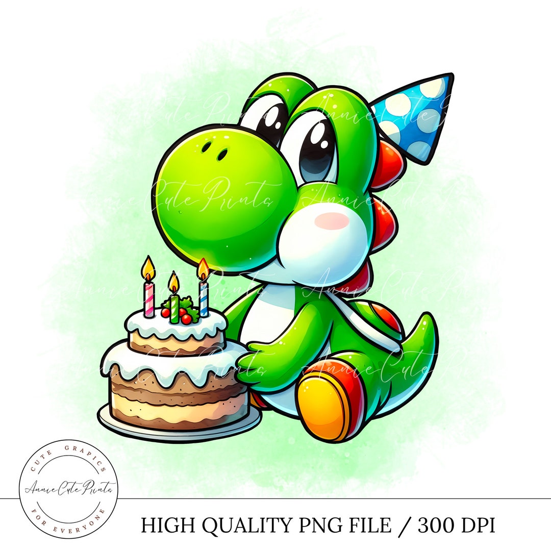 Cute Yoshi From Super Mario Clipart, Super Mario Prints, Baby Shower ...