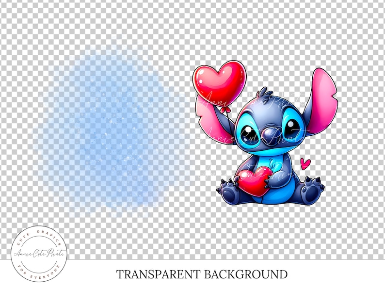 Cute Stitch PNG Clipart - Transparent Background - Digital Instant ...