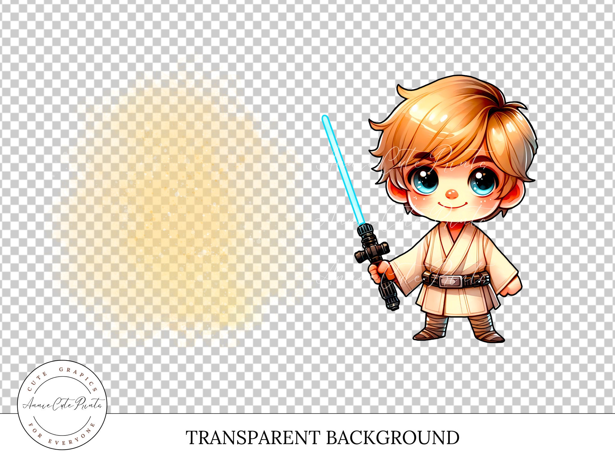 Cute Luke Skywalker Clipart - Transparent Cutting File, Printable File ...