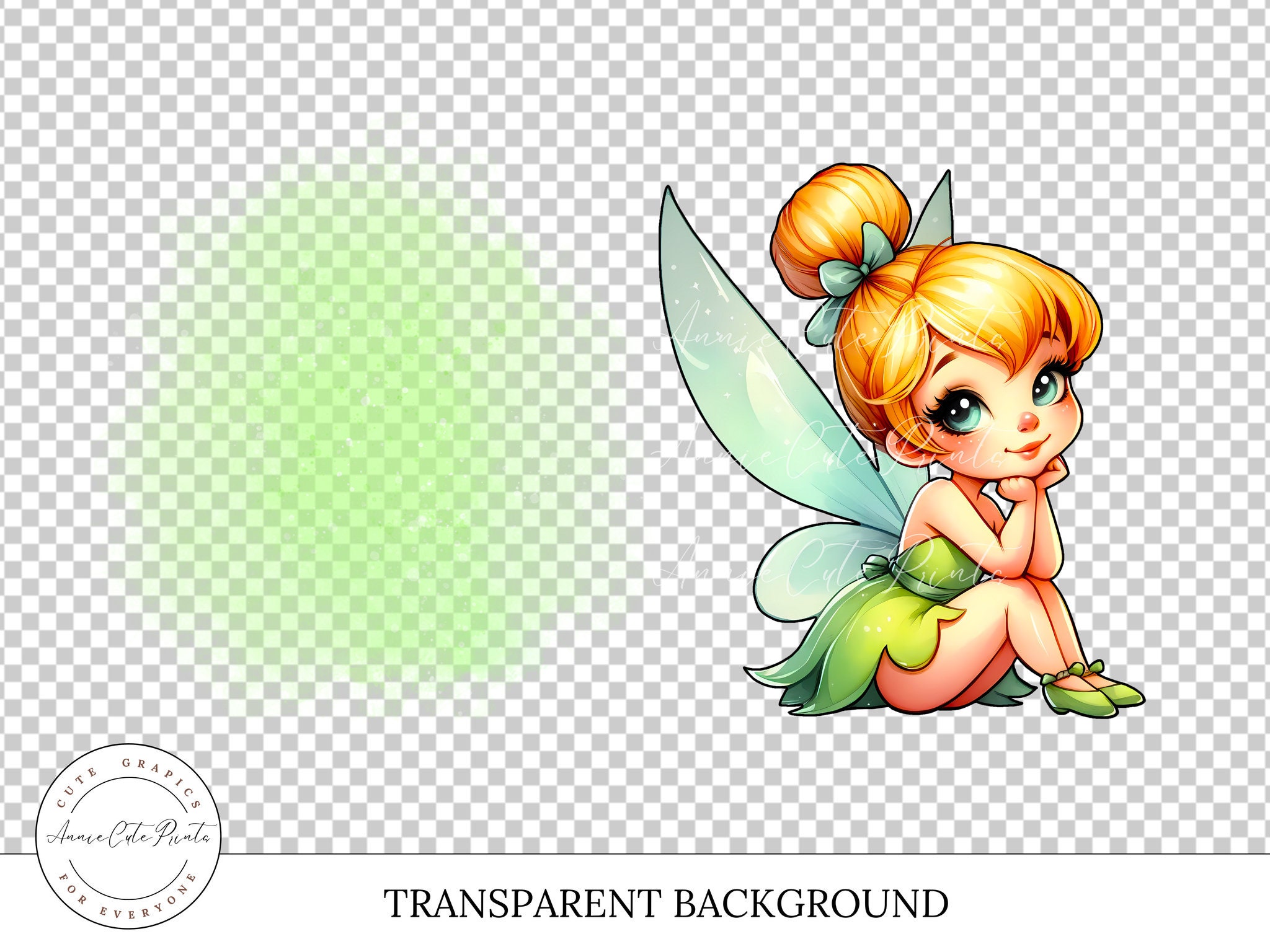 Cute Princess Tinkerbell PNG Clipart - Transparent Background - Digital ...