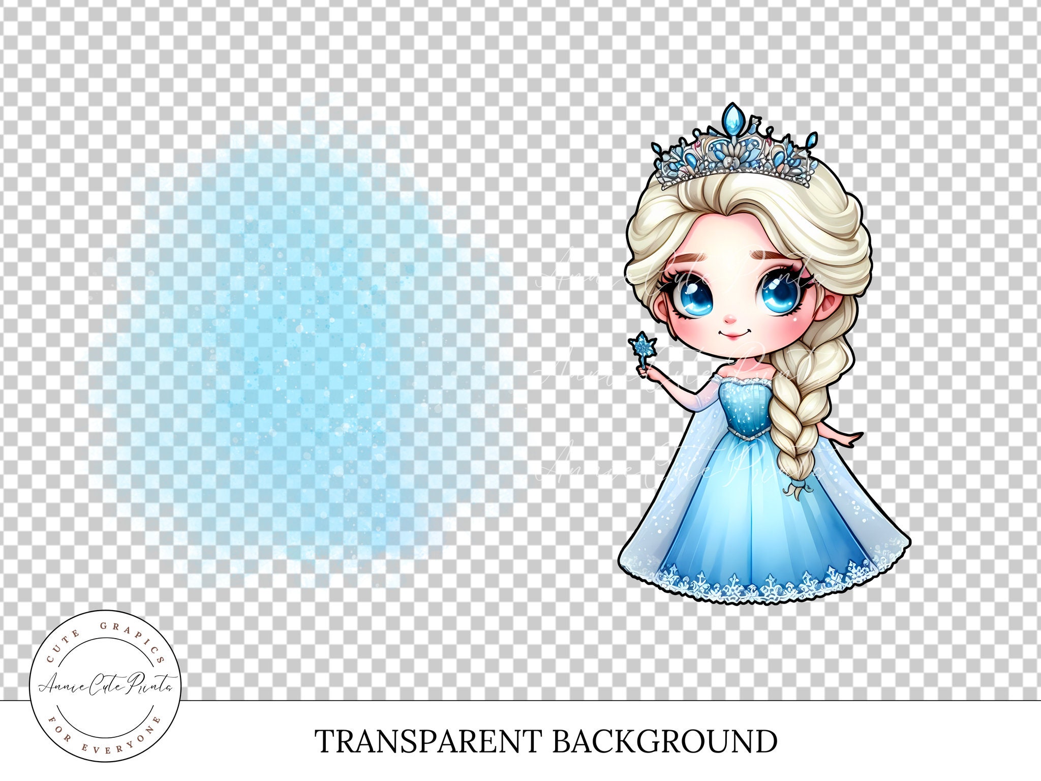 Cute Elsa Frozen PNG Clipart - Transparent Background - Digital Instant ...