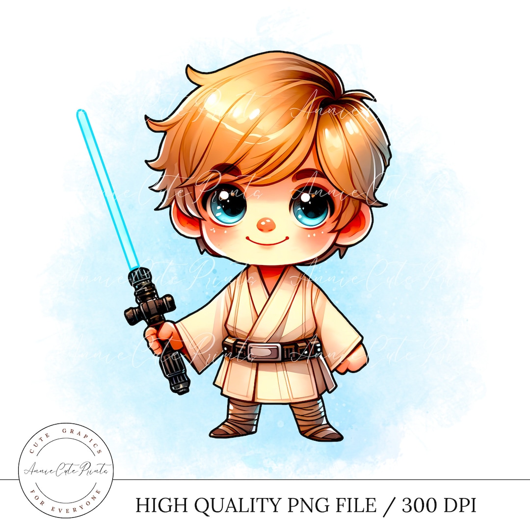 Cute Luke Skywalker Clipart - Transparent Cutting File, Printable File ...