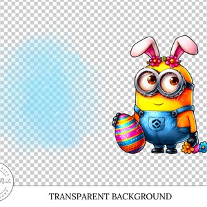 Cute Spring Time Minions Printable Clipart PNG - Watercolor Easter ...