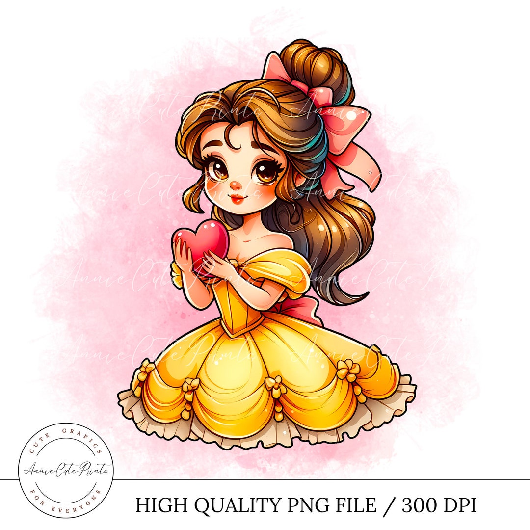 Cute Valentine Belle Princess PNG Clipart - Transparent Background ...
