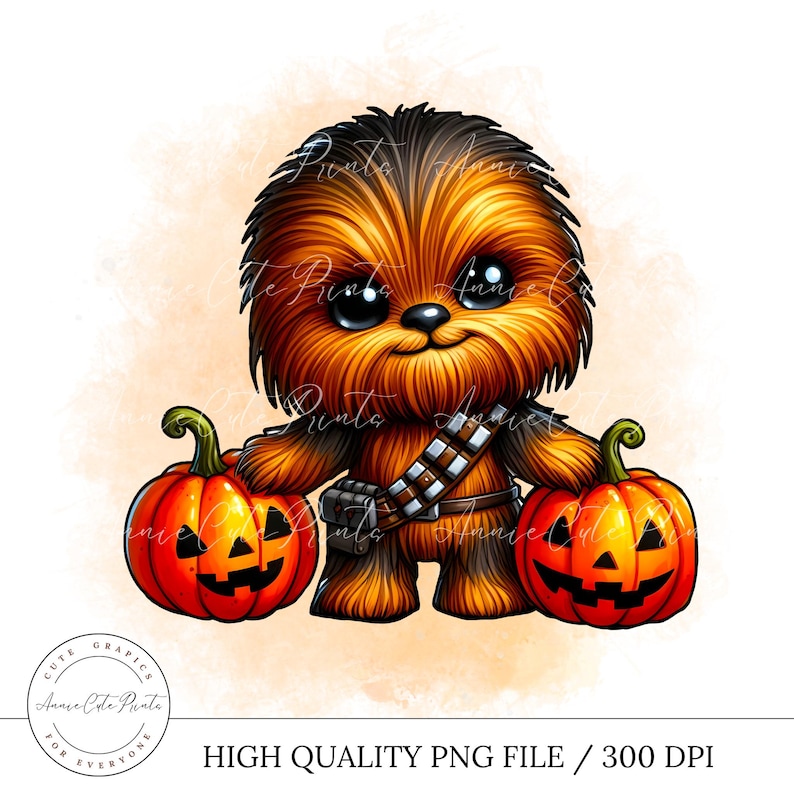 Cute Chewbacca Clipart, Transparent Cut Printable File, Watercolor ...