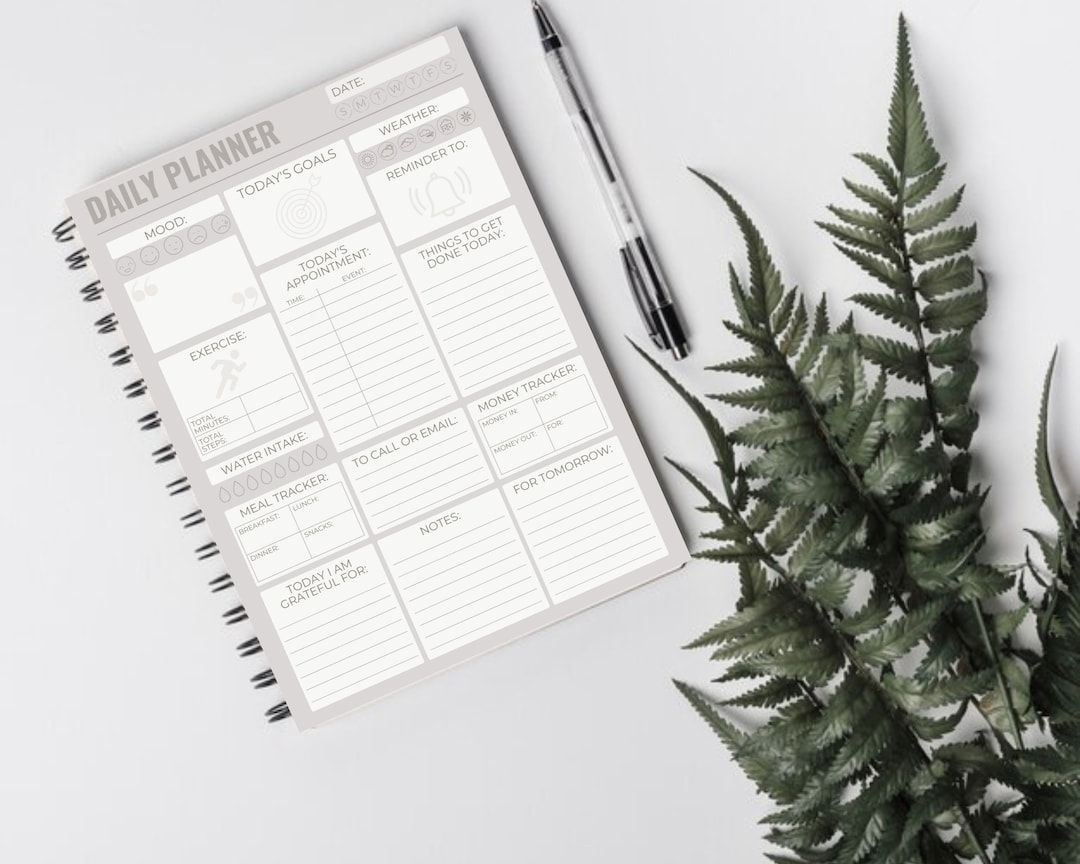 White Elegant Customizable & Printable Daily Planner is an Ultimate ...
